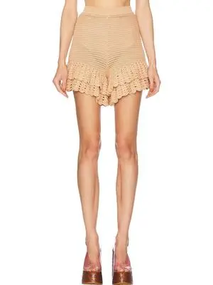 Chloé Frilled Crochet Knit Short - Cheek