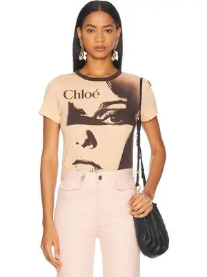 Chloé Portrait Print Tee - Tender Orange