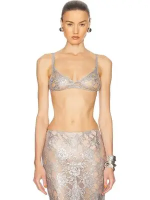 Attico Metallic Bra Top - Silver