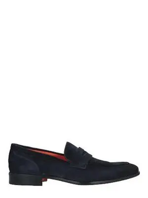 Santoni Leather Loafers - Navy