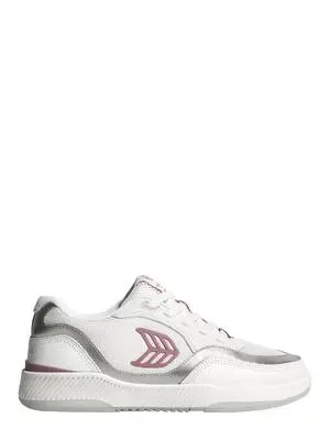 Cariuma Uba Premium Leather & Mesh Sneakers - White/metallic Silver Blush Pink