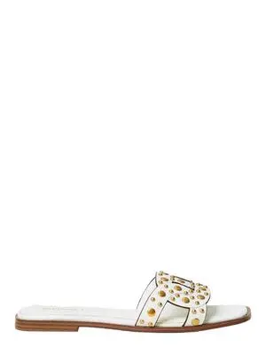 TWINSET Stud-embellished Slides - White