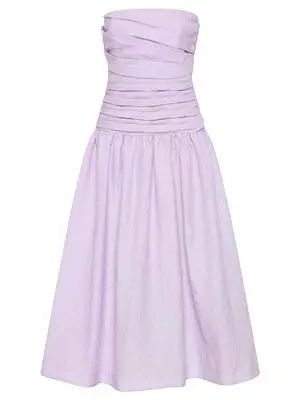 Rachel Gilbert Ruched Strapless Dress - Purple