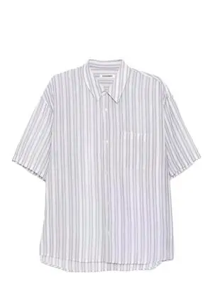 Attachment Striped Shirt - Grey