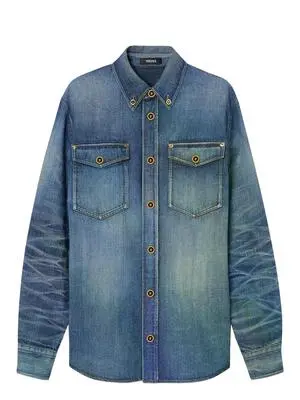 Versace Japanese-denim Overshirt - Blue