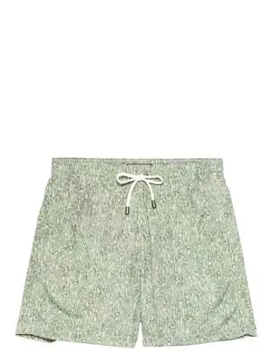 Canali Floral-print Swim Shorts - Green