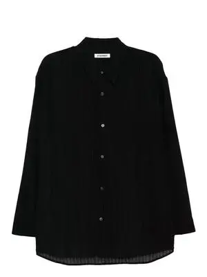Attachment Striped Shirt - Black