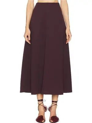 HELSA The Heavy Crepe Midi Skirt - Eggplant