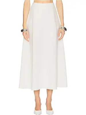 HELSA Heavy Crepe Midi Skirt - Ivory