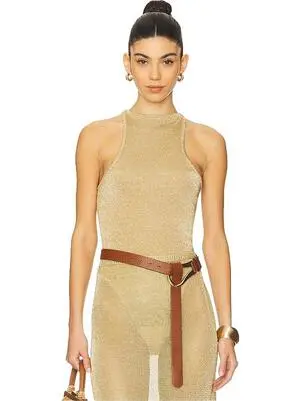 Cult Gaia Cassius Knit Bodysuit - Gold
