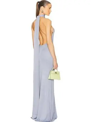 HELSA Novie Maxi Knit Dress - Sky Blue