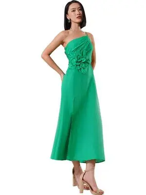 Yumi Kim Romy Linen Midi Dress - Green