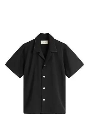 SECOND / LAYER Open Collar Shirt - Black