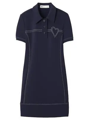 Tory Burch Pick Stitch Stretch Polo Dress - Tory Navy
