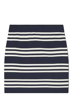 Tory Burch Striped Viscose Blend Mini Skirt - Tory Navy City Stripe