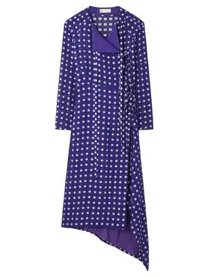 Tory Burch Jacquard Wrap Dress - Ballpoint Ink Nothing Ditsy