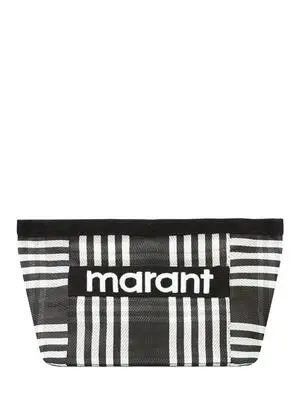 Isabel Marant Powden Striped Clutch - Black