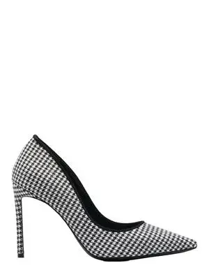 GINISSIMA 85mm Houndstooth Pumps - Black