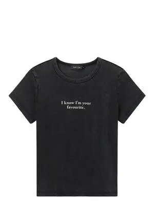 TOUT A COUP Slogan Print T-shirt - Black