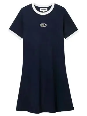 CHOCOOLATE Contrasting T-shirt Dress - Blue