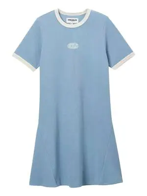 CHOCOOLATE Contrasting T-shirt Dress - Blue