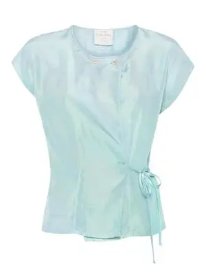 FORTE_FORTE Wrap Blouse - Blue