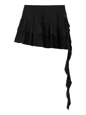 TOUT A COUP Ruffle-detail Mini Skirt - Black