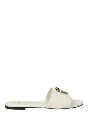 Moschino Leather Slides - White
