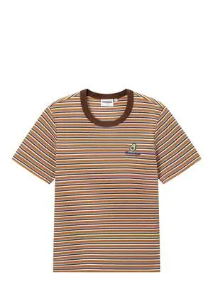 CHOCOOLATE Striped Logo T-shirt - Brown