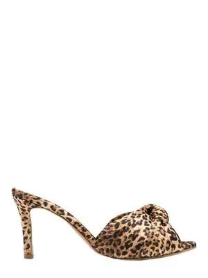 GINISSIMA 80mm Leopard-print Sandals - Brown