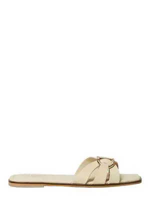 TWINSET Logo-buckle Slides - Neutrals