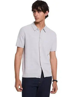 Michael Kors Cotton Tuck Stitch Shirt - Grey