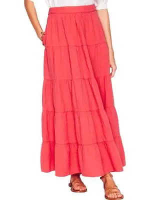 Boden Nadia Tie Cotton Maxi Skirt - Red