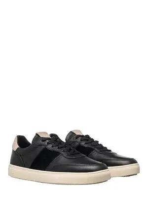 Clae Davis Perforated Low Top Sneakers - Black Leather Cashmere