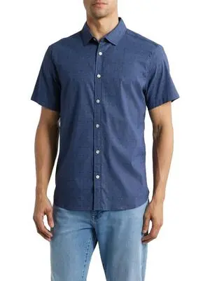 FAIR HARBOR Windward Performance Short Sleeve Button-up Shirt - Navy Shibori (402)