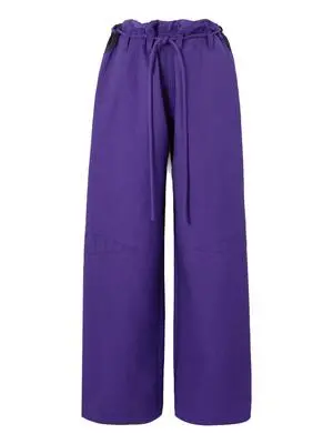 Tory Burch Cotton-blend Relaxed Pants - Purple