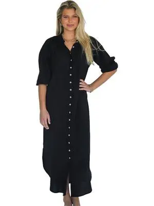 BY TESS COLLECTION Sophie Shirt Dress - Black