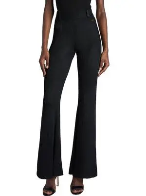 TOM FORD Rib Knit Flare Leg Pants - Black