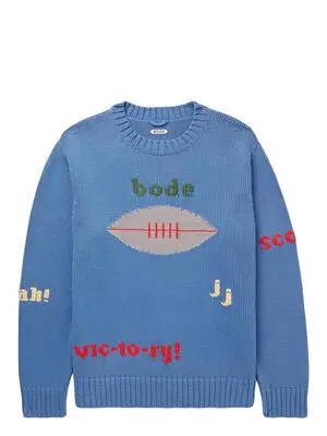 BODE Spirit Intarsia-knit Sweater - Blue