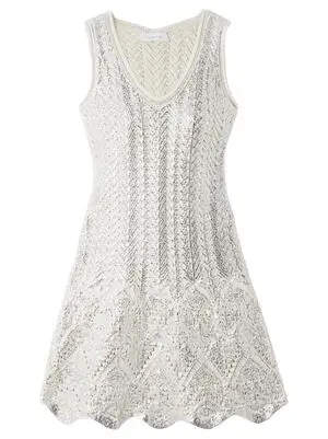 Rabanne Metallic Cotton-blend Mini Dress - Silver