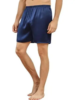 SILKSILKY Solid Color Lounge Shorts - Darkblue