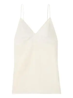 Khaite Talsie Silk And Cotton-blend Organza Tank - Neutrals
