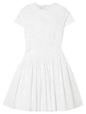 ABADIA Paloma Cotton-blend Poplin Mini Dress - White