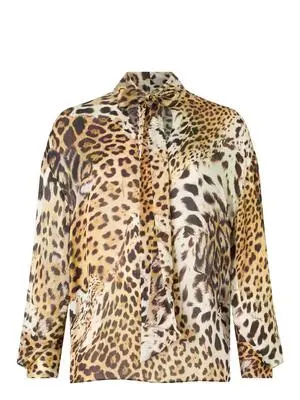 Roberto Cavalli Jaguar-print Blouse - Neutrals