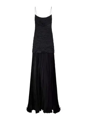 Roberto Cavalli Crinkle Maxi Dress - Black