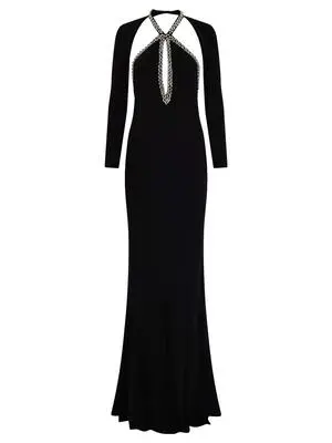 Roberto Cavalli Crystal-embellished Evening Gown - Black