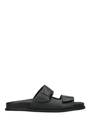 ANCIENT GREEK SANDALS Diogenis Leather Sliders - Black