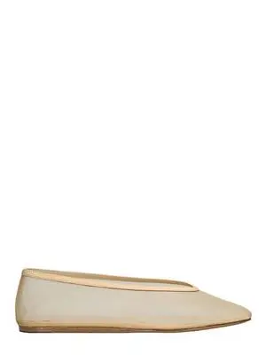 Le Monde Beryl Luna Mesh Flat Ballet Pumps - Bone