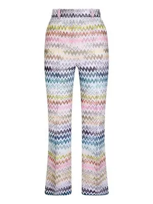 Missoni Metallic Crochet-knit Flared Pants - Light Gray