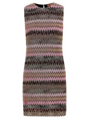 Missoni Metallic Crochet-knit Mini Dress - Baby Pink